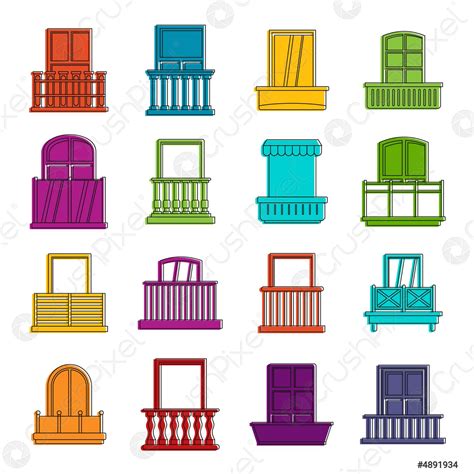 Window Forms Icons Doodle Set Stock Vector 4891934 Crushpixel