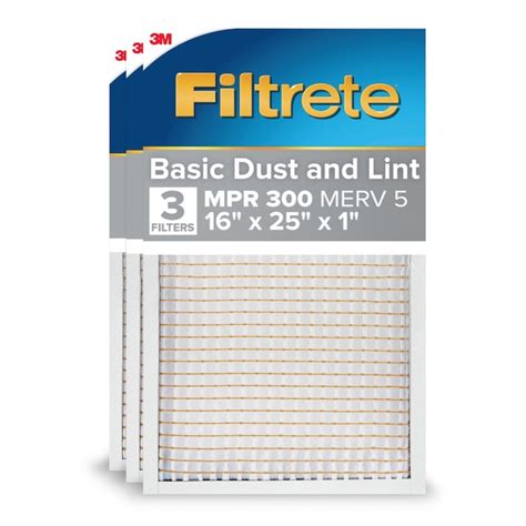 Filtrete 16 In W X 25 In L X 1 In Merv 5 300 Mpr Basic Dust And Lint Electrostatic Air Filter 3