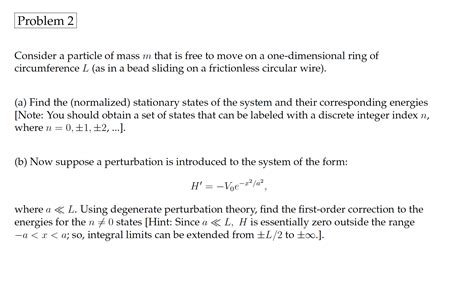 Solved Problem Consider A Particle Of Mass M That Is Free Chegg