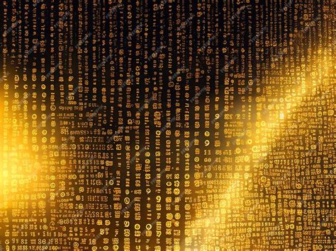 Premium Photo A Shimmering Gold Binary Code Intricately Woven Over A Sleek Silver Background