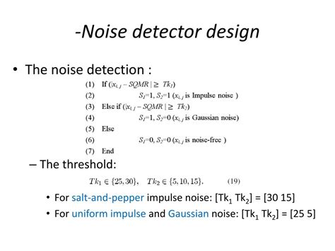 Ppt Switching Bilateral Filter With A Texturenoise Detector For Universal Noise Removal