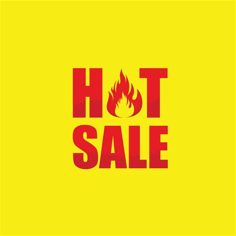 Hot Sale Vector Logo With Flame Icon Discount Banner With Offer Badge
