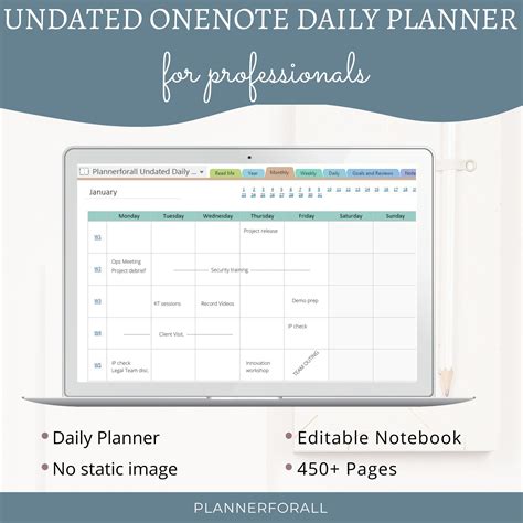 Buy Hyperlinked Onenote Daily Planner For Professionals 365 Days Onenote Planner Undated