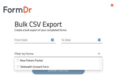 Bulk Csv Export Formdr Product Guide