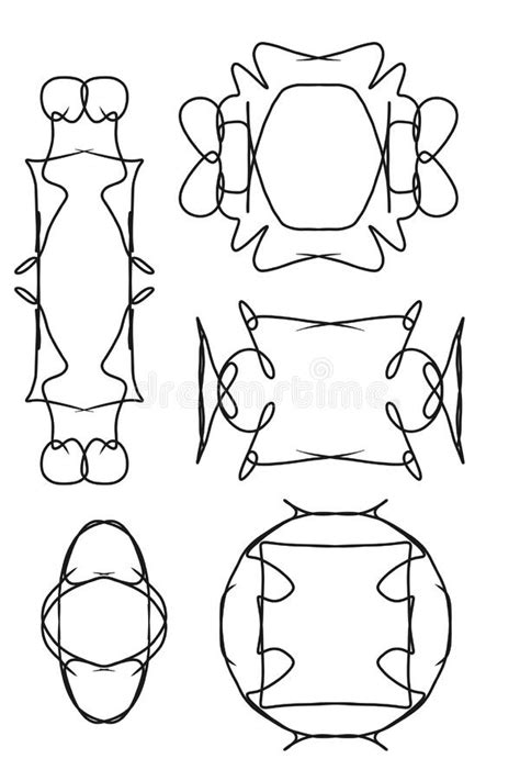 Set Of Black Patterns Frames On White For Your Design Stock Illustration Illustration Of