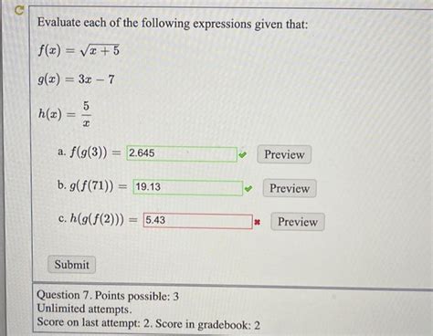 Solved Evaluate Each Of The Following Expressions Given