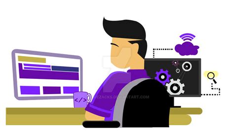 working guy with computer by truezacks on deviantart