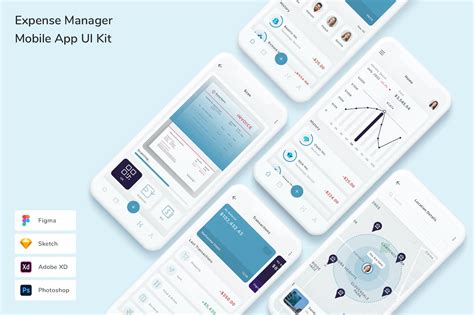 费用管理 App UI Kit FIG PSD SKETCH XD 云瑞设计