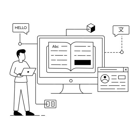 Premium Vector Data Analysis Character Based Line Illustration