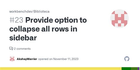 provide option to collapse all rows in sidebar · issue 23