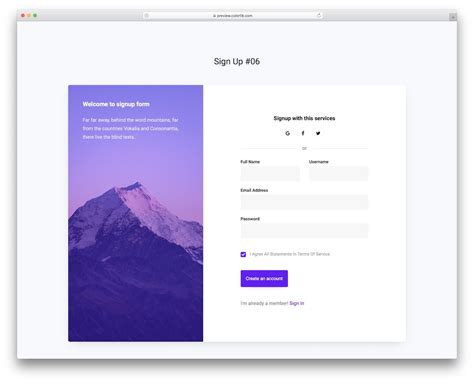 Signup Form V16 Free Sign Up Form With Details 2025 Colorlib