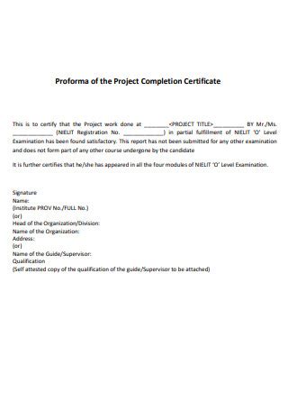 29 FREE Project Completion Certificate Samples To Download