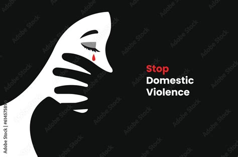 Stop Domestic Violence Creative Social Issue Flat Illustration Acknowledge Domestic Violence