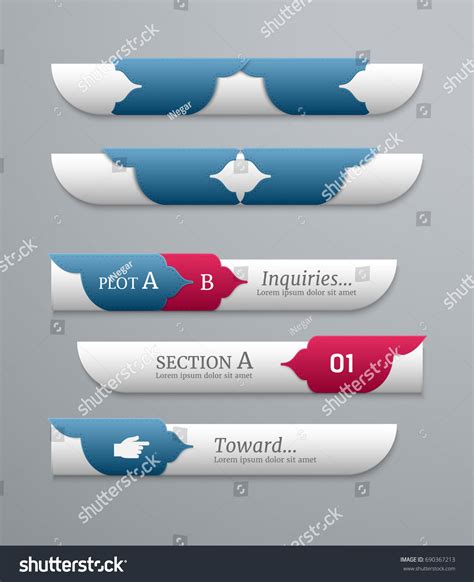 Set Header Navigation Templates Signage Islamic Stock Vector Royalty