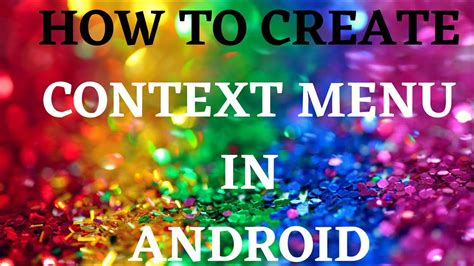 How To Create Context Menu In Android Malayalam Tutorial YouTube