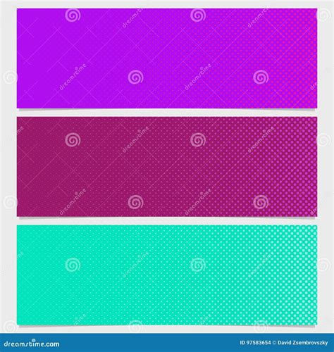 Halftone Dot Pattern Banner Design Vector Illustration From Circles In Varying Sizes Stock