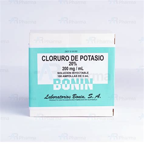 Cloruro De Potasio 20 200mg5ml Ampolla Ar Pharma Productos