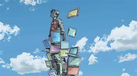 Man Overwhelmed By Technology Digital Overload Social Media Addiction Premium Ai Generated Image