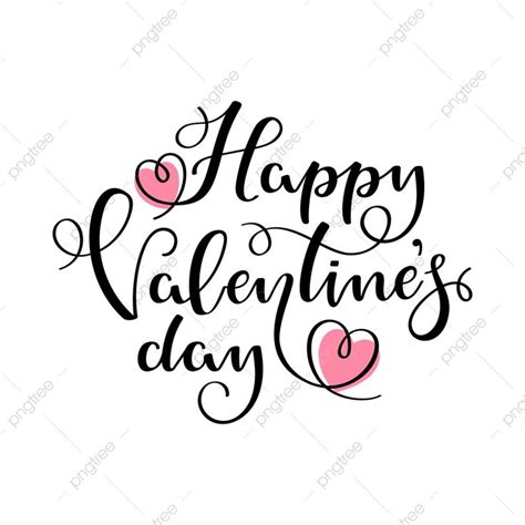 Happy Valentines Day Handwritten Calligraphy Text On A White Background