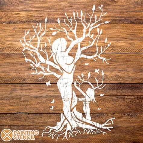 Stencil Tree Woman Tree Stencil Tree Of Life Stencil Celtic Etsy