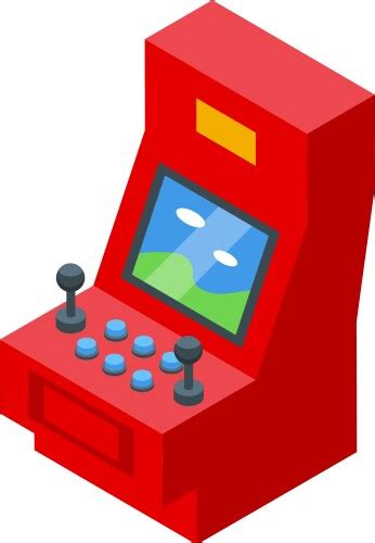 Arcade Game Machine With Joysticks And Buttons Vector Image