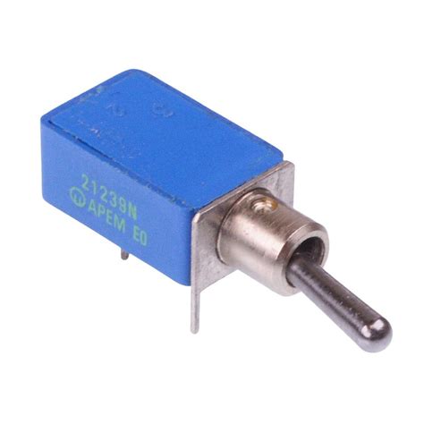 21239na Apem On Off On Low Profile Pcb Toggle Switch Spdt 4a 30vdc — Switch Electronics Your