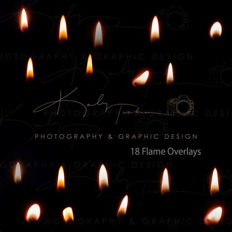 Candle Flame Overlays Candle Flame Light Photoshop Overlays Halloween Christmas Magic Flame