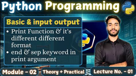 L 1 Module 2 Print Function End And Sep Keyword Argument Python Programming Coding