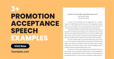 Promotion Acceptance Speech Examples Format Pdf Tips
