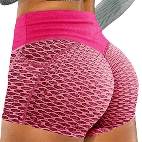Oversized Honeycomb Yoga Shorts For Women High Waisted Stretchy Lounge