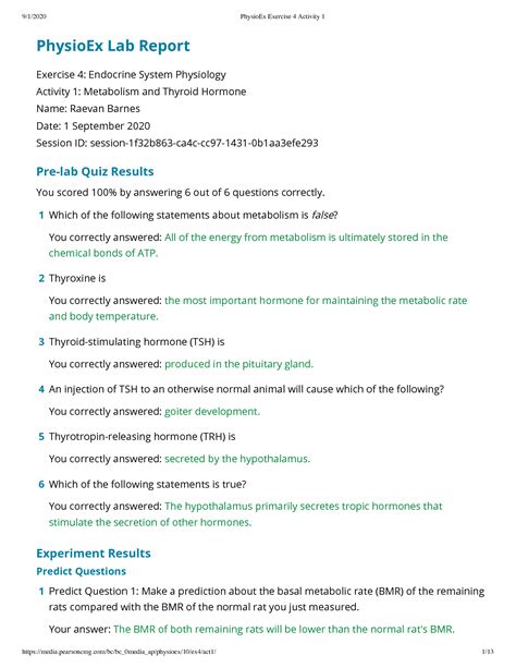 SOLUTION Physioex Exercise 4 Activity 1 Pdf Studypool