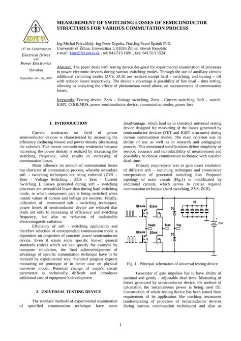 Pdf Measurement Of Switching Losses Of Semiconductor Structures For Various Commutation Process