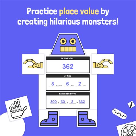 Place Value Craft Robot Place Value Activity Expanded Form Place Value Center Teaching