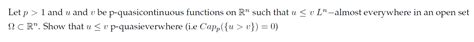 solved let p 1 and u and v be p quasicontinuous functions