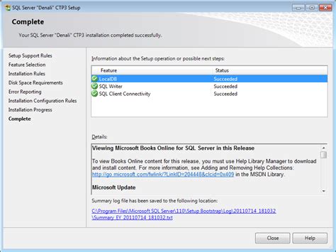 SQL Server Express LocalDB Installation