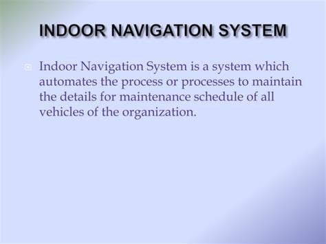 Indoor Navigation System Ppt