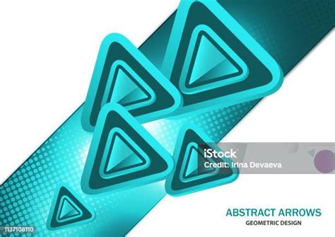 미래의 밝은 빛나는 화살표 삼각형 빛 효과와 테크노 배경 흰색 바탕에 추상적인 3d 기술 라인 배경 표지 레이아웃 매거진 브로셔 포스터 웹사이트 3차원 형태에 대한 스톡