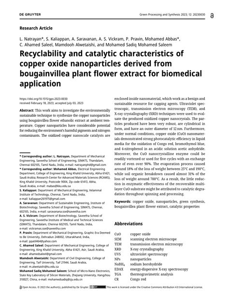 Pdf Recyclability And Catalytic Characteristics Of Copper Oxide