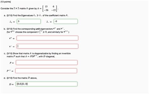 solved consider the 2 x 2 matrix a given by a [15 6 36