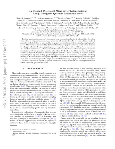 Pdf On Demand Directional Microwave Photon Emission Using Waveguide