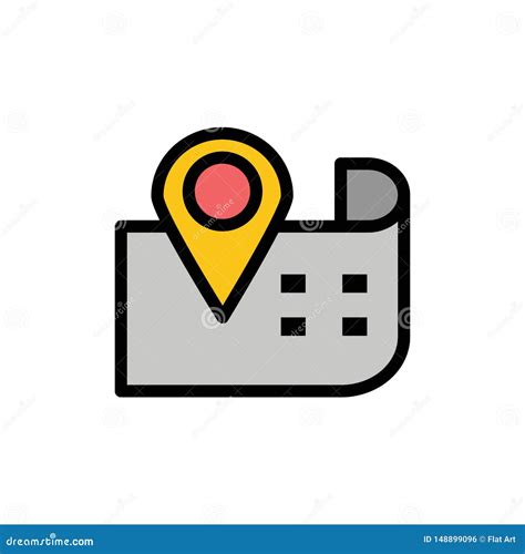 Map Navigation Location Flat Color Icon Vector Icon Banner Template Stock Vector
