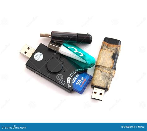 Usb Memory Card Reader Stock Photo Image Of Connection 32928462
