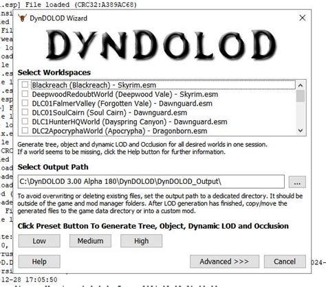 How To Use Dyndolod Texgen And Xlodgen To Generate Lod