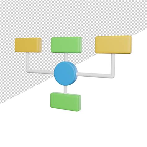 Premium PSD Hierarchy Organizational Charts Side View D Rendering Illustration On Transparent