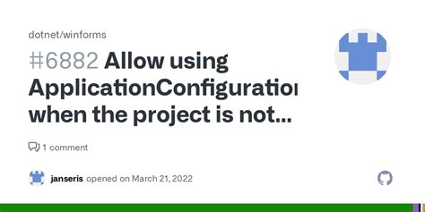 Allow Using Applicationconfiguration When The Project Is Not Runnable · Issue 6882 · Dotnet