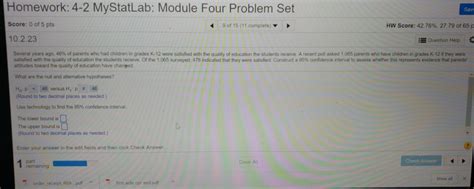 solved homework 4 2 mystatlab module four problem set save