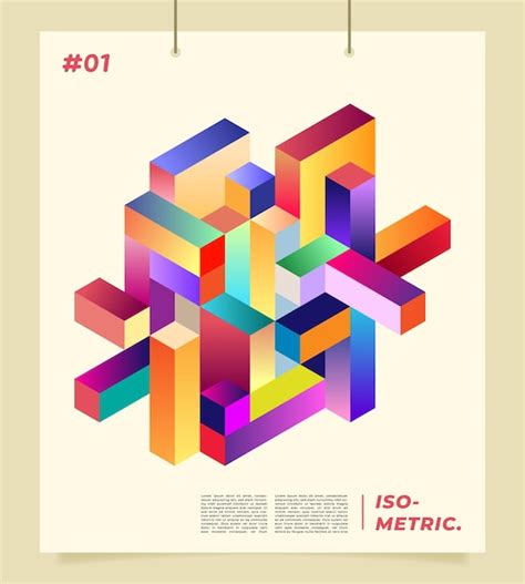 Premium Vector Colorful Isometric Cube Background Template Copy Space
