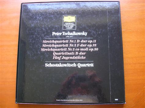 Tchaikovsky The String Quartets The Shostakovich Quartet 3 Lp 2740 23