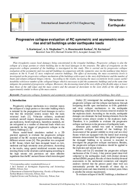 Pdf Progressive Collapse Evaluation Of Rc Symmetric And Asymmetric