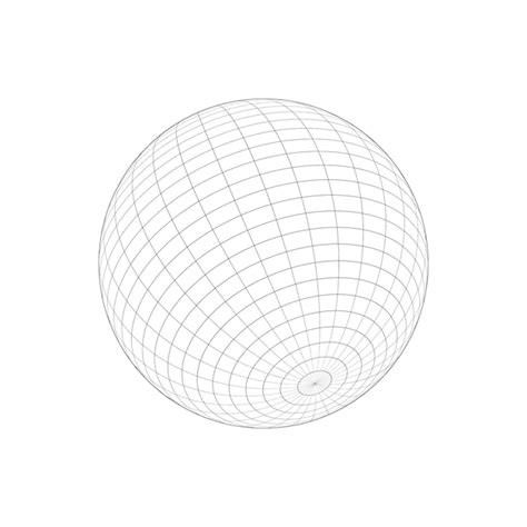 Premium Vector 3d Sphere Wireframe Icon Isolated On White Background Orb Model Spherical Shape